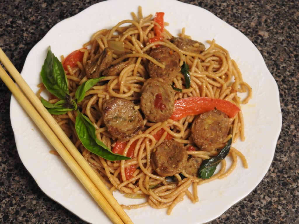 Gourmet Pok Pok Sausage and Whole Grain Noodles - Healthy Thai Recipes