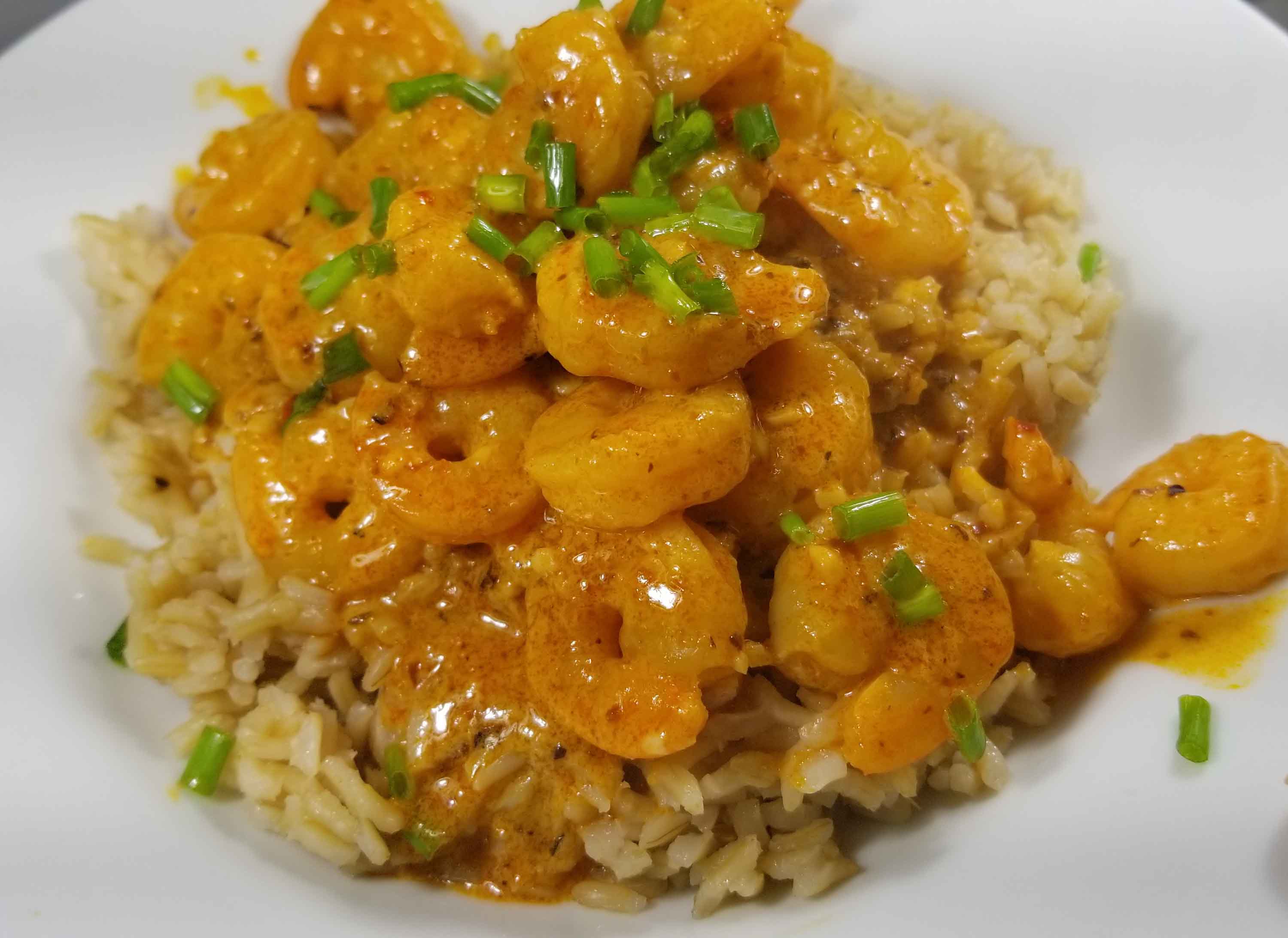 Risqué Spicy Thai Coconut Shrimp Over Rice - Healthy Thai Recipes