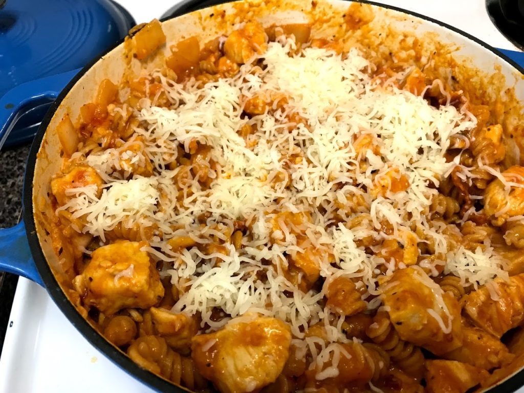 One Pot Spicy Thai Fusion Chicken Parmesan With Whole Grain Pasta ...