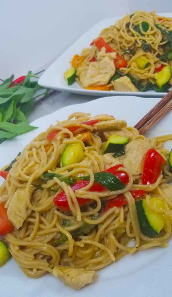 Easy Thai Green Curry Spaghetti Recipe - Healthy Thai Recipes
