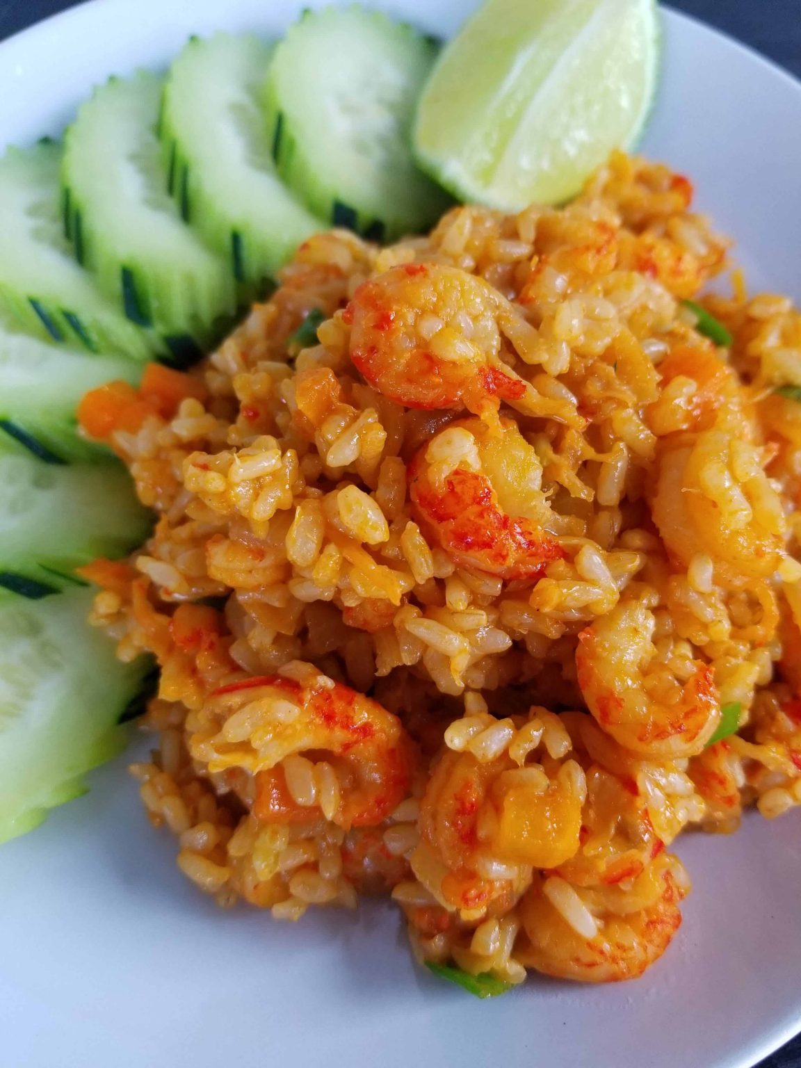 Crawfish Fried Rice, using brown rice - Healthy Thai Recipe
