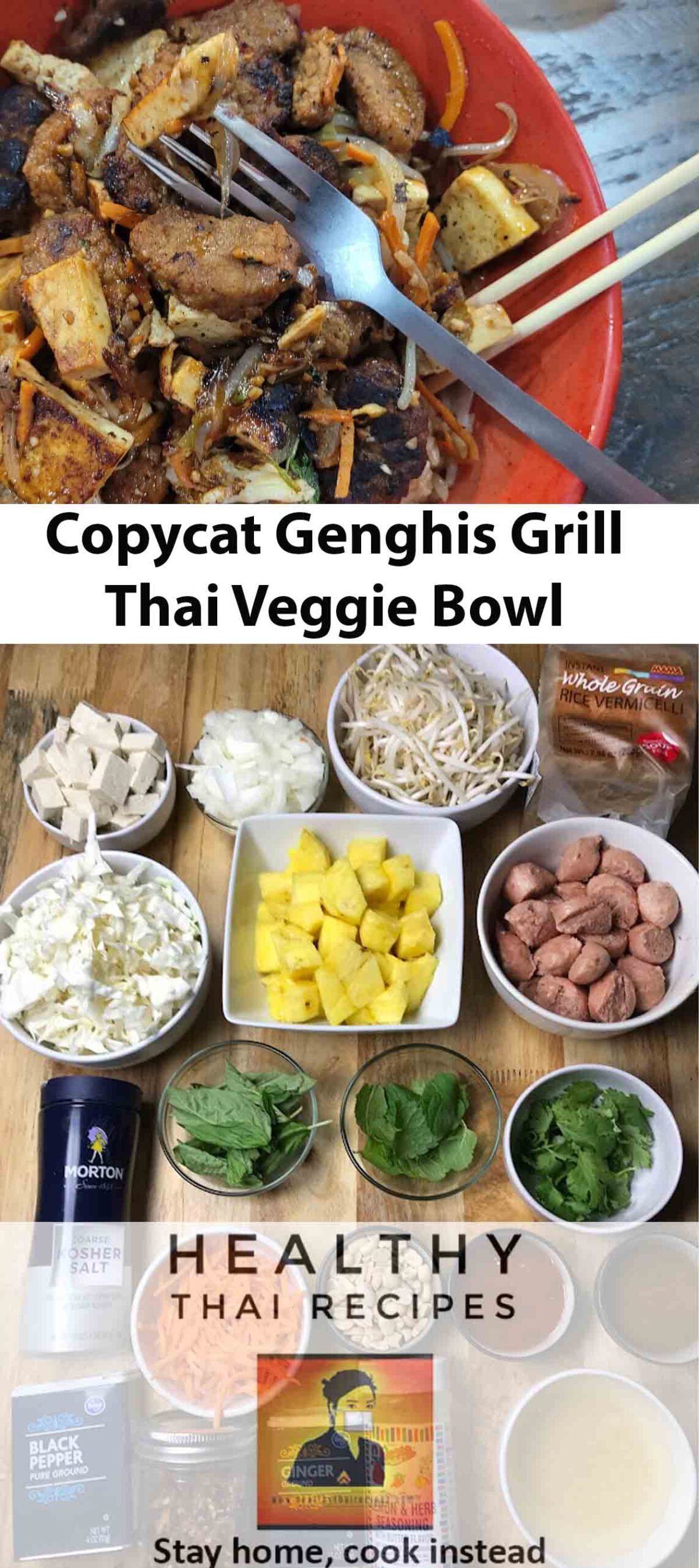Easy Healthy Copycat Genghis Grill Thai Veggie Bowl Recipe